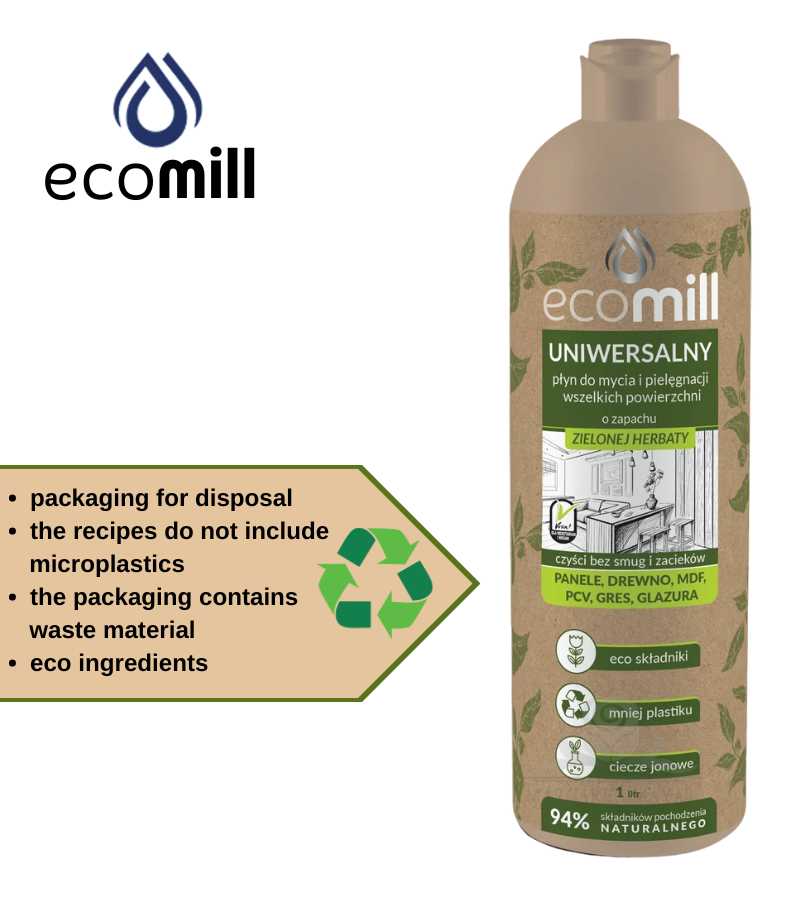 Universal liquid for cleaning and caring for all surfaces, GREEN TEA ...