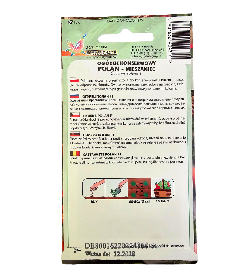 Vegetable seeds - CUCUMBER, POLAN 5g - Margaret Mayar